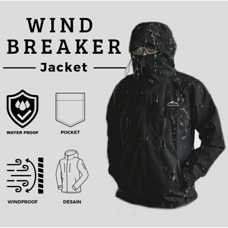 Jual Jaket Wind Breaker Waterproof Tahan Air Jaket Gunung Pria Higth ...