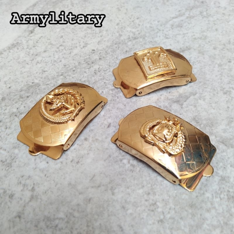 Jual KEPALA SABUK KUNINGAN MOTIF GOLD LOGO TIMBUL PDH | Shopee Indonesia