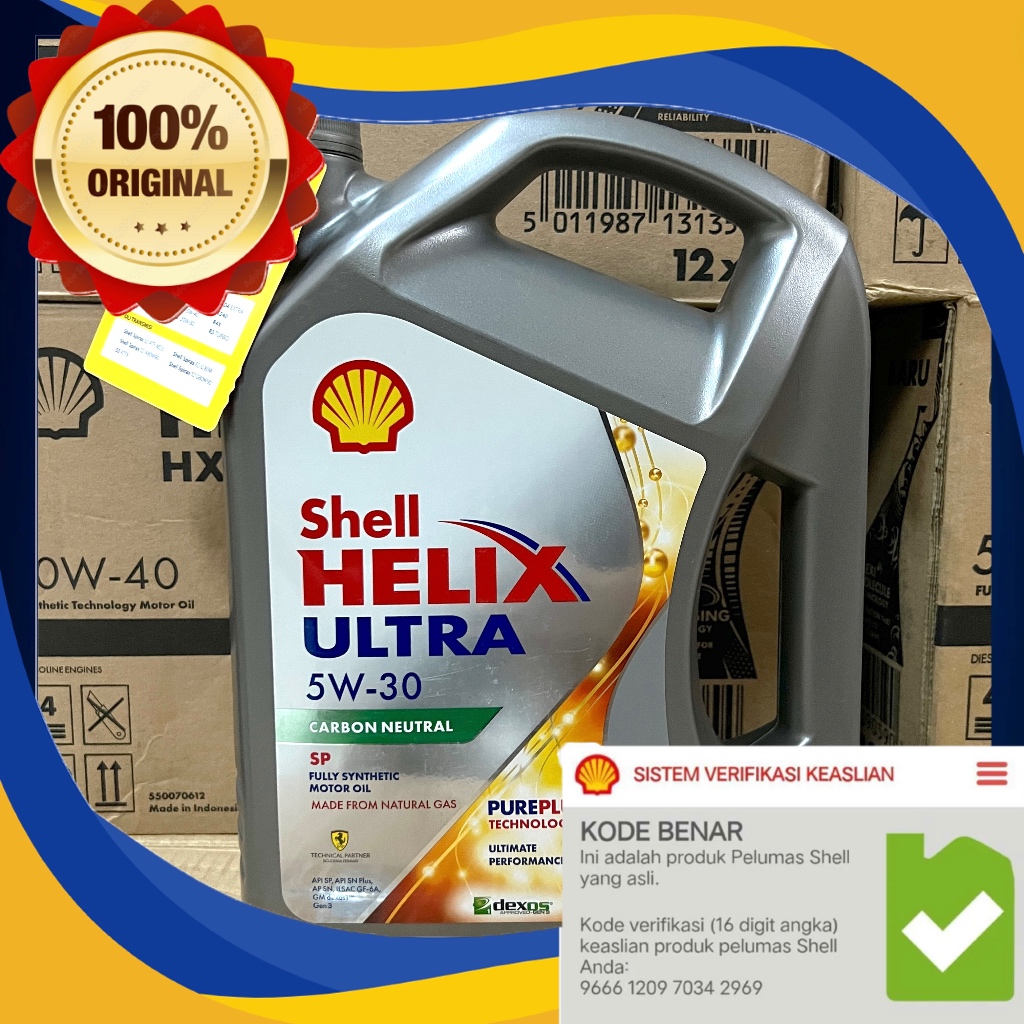 Jual OLI MESIN MOBIL BENSIN SHELL HELIX ULTRA 5W-30 4 LITER | BARCODE ...