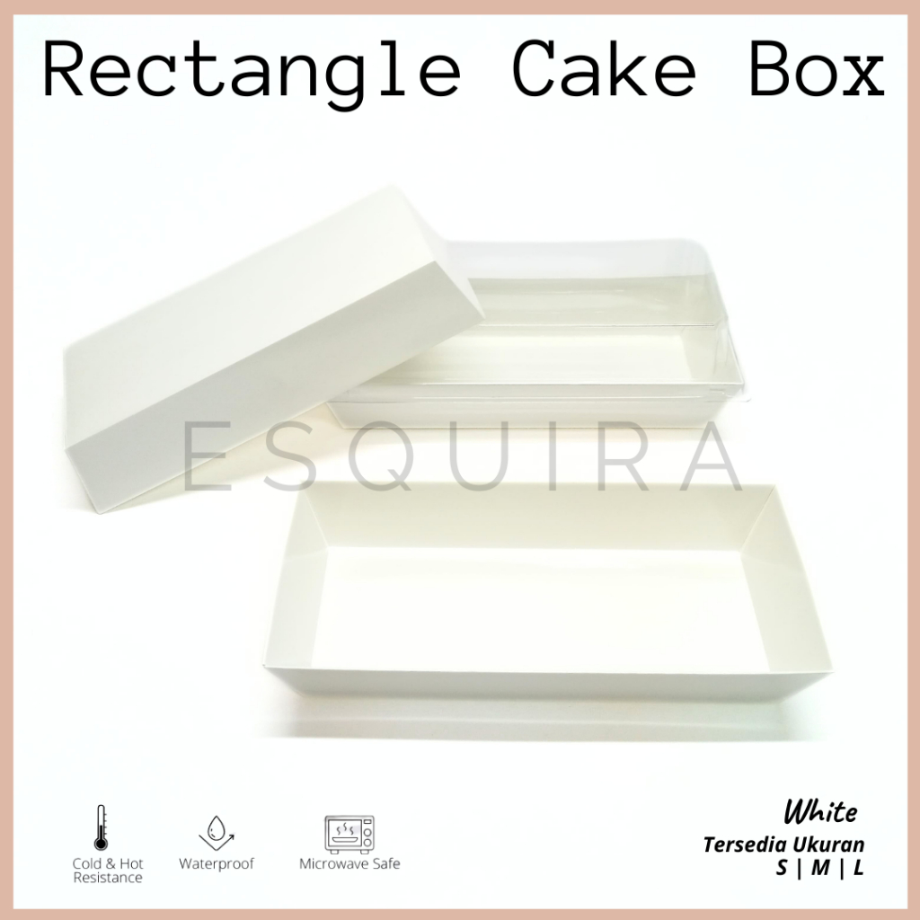 Jual Rectangle Paper Cake Box Tray + LID Clear 10 pcs | Shopee Indonesia
