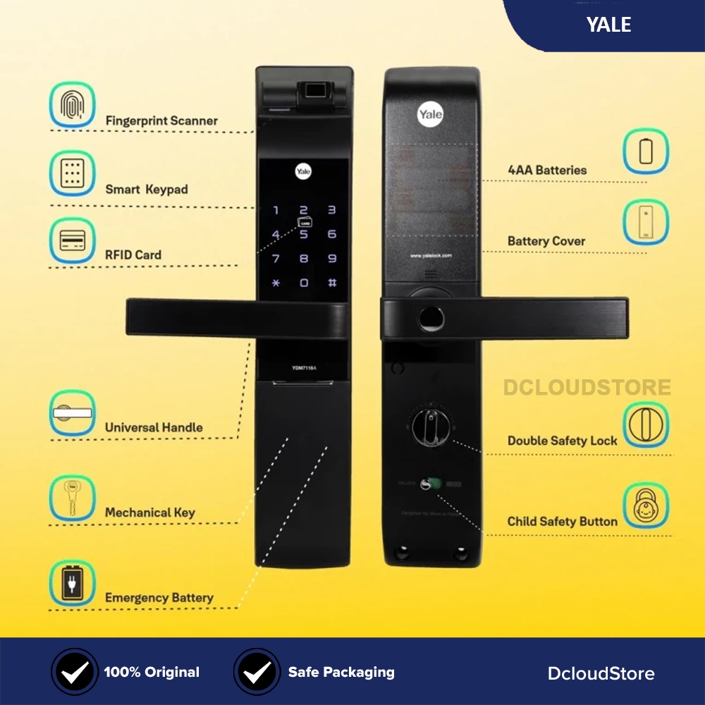 Jual Kunci Pintu Digital Pin Sidik Jari Kartu RFID Smart Door Lock YALE ...