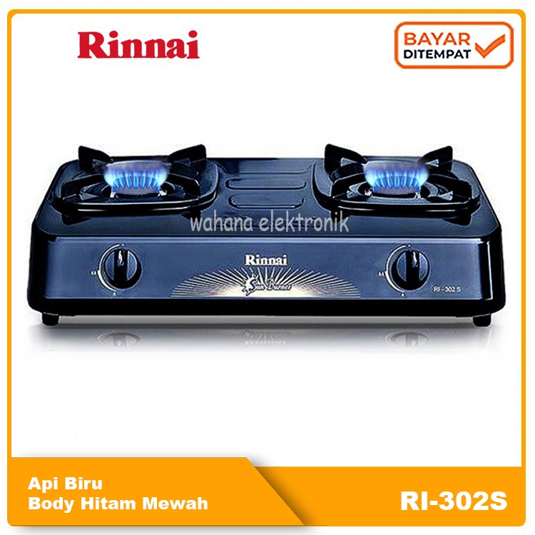 Jual Kompor Gas Rinnai 2 tungku RI 302S 302 S Sun Burner Gas Stove teflon SNI Original | Shopee ...