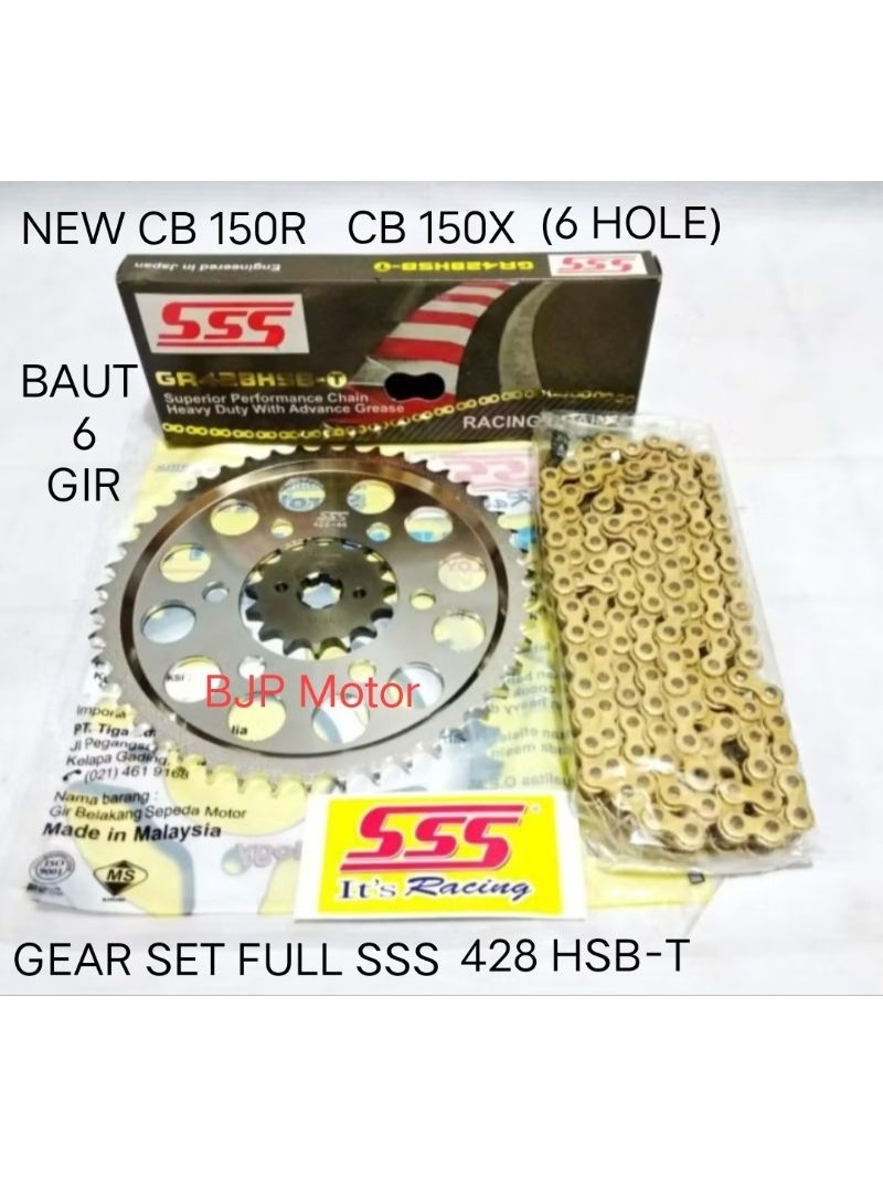Jual Gear Set SSS 428 New Honda CB150R K45 CB150X rantai SSS 428 HSB-T ...