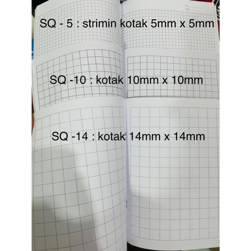Jual Ecer Buku Tulis Kotak Strimin Kecil, Tanggung, Besar Sq-5, Sq-10 ...