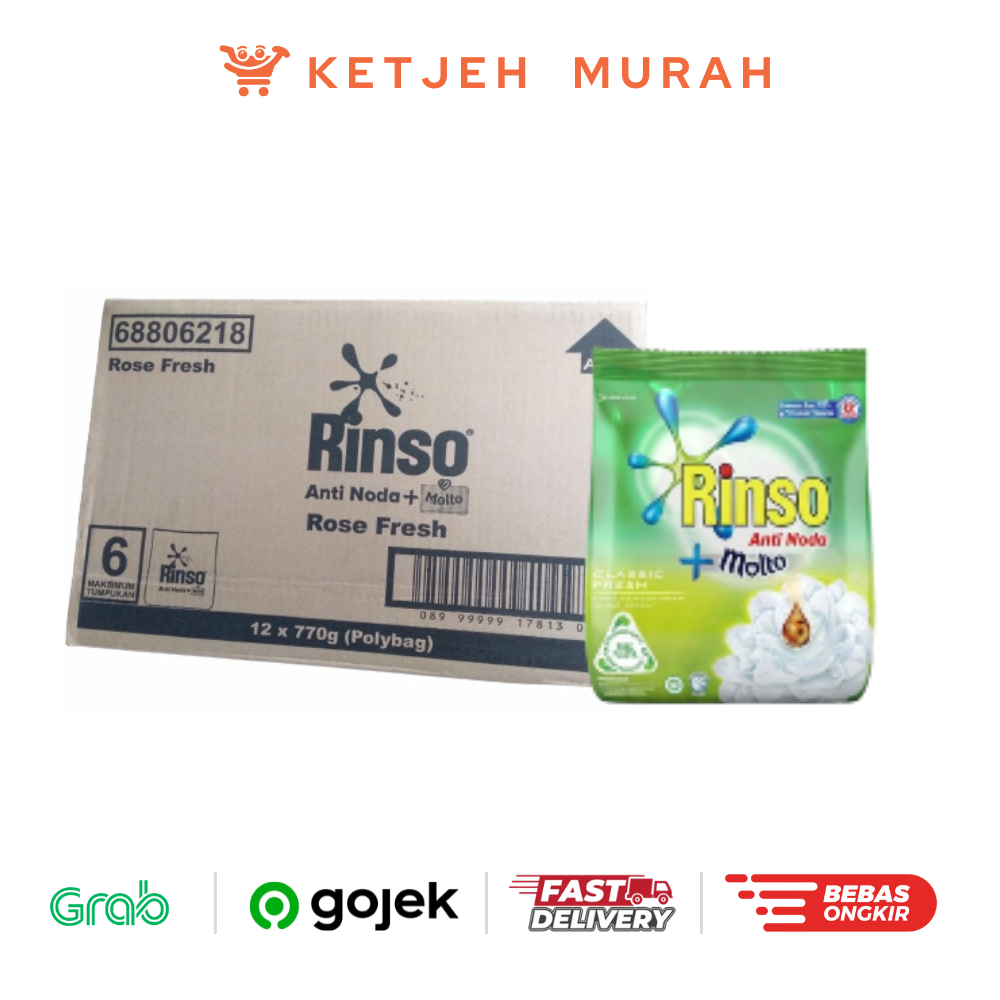 Jual Rinso Deterjen Anti Noda 770 gram 1 Dus isi 12 Pcs | Shopee Indonesia