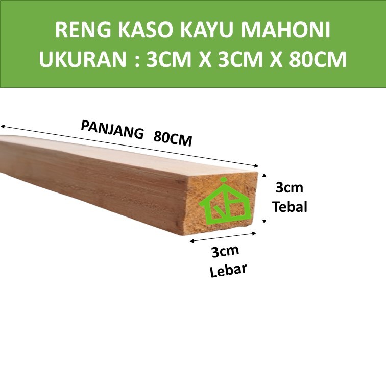 Jual Kaso Kayu Reng List Murah Mahoni Ukuran 3cmx3cm Panjang 80cm Sudah ...