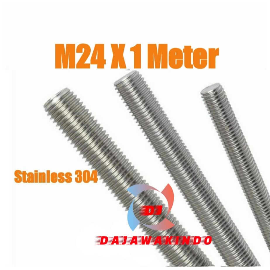 Jual Asdrat Stainless M24 x 1 Meter / Longdrat Stainless M24 x 1 Meter ...