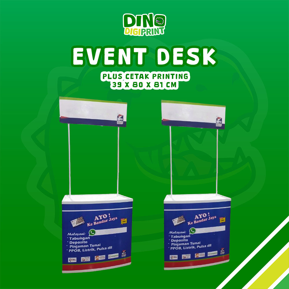 Jual EVENT DESK / BOOTH PORTABLE PVC UKURAN 39 x 81 x 80 Cm + CETAK ...