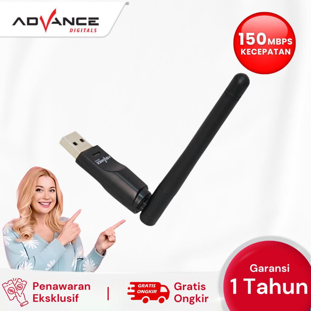 Jual Advance USB Device Dongle Sinyal Wifi Wireless Adapter Receiver Portable WF-01 Komputer PC ...