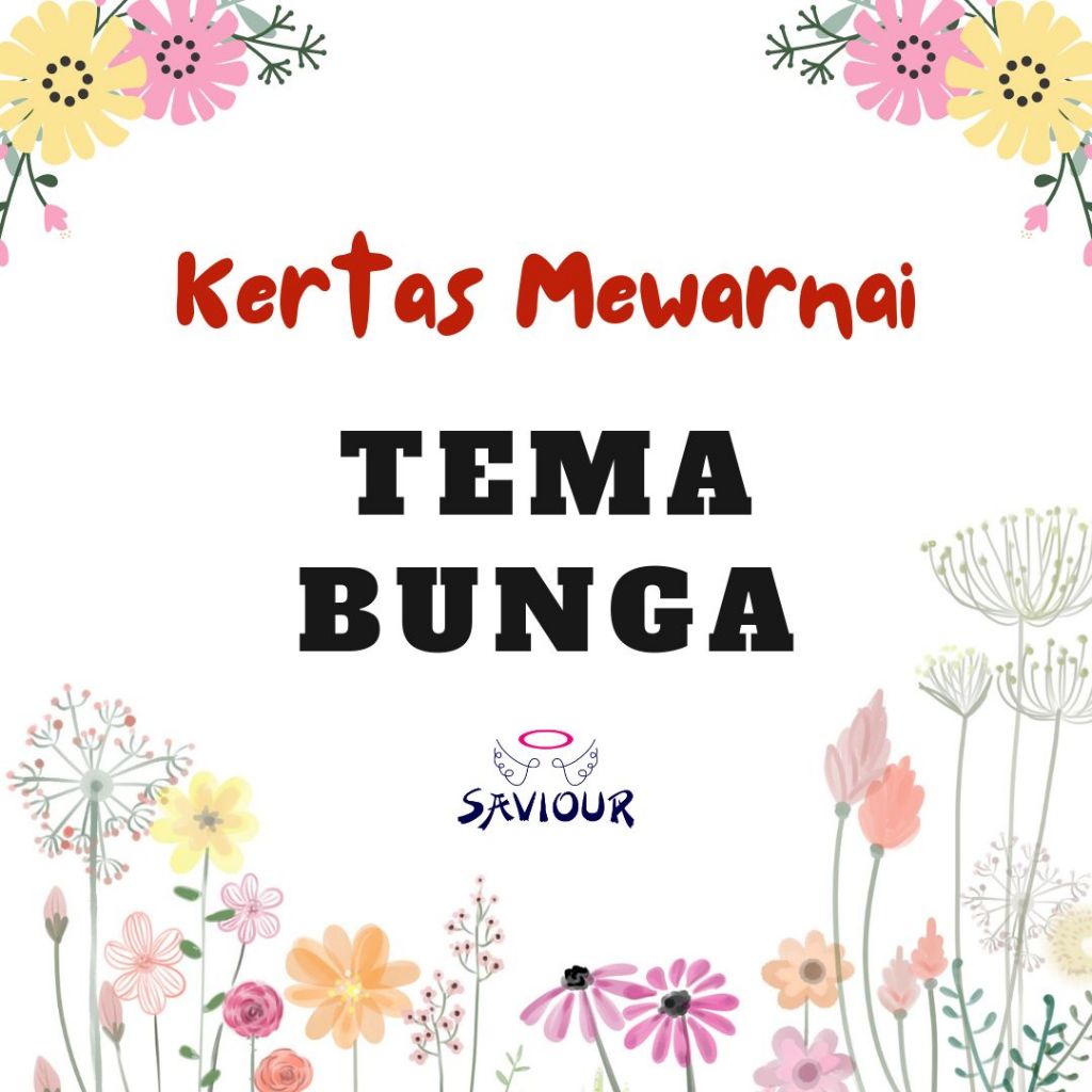 Jual KERTAS MEWARNAI / KERTAS GAMBAR / TEMA BUNGA / A4 100 GSM ...