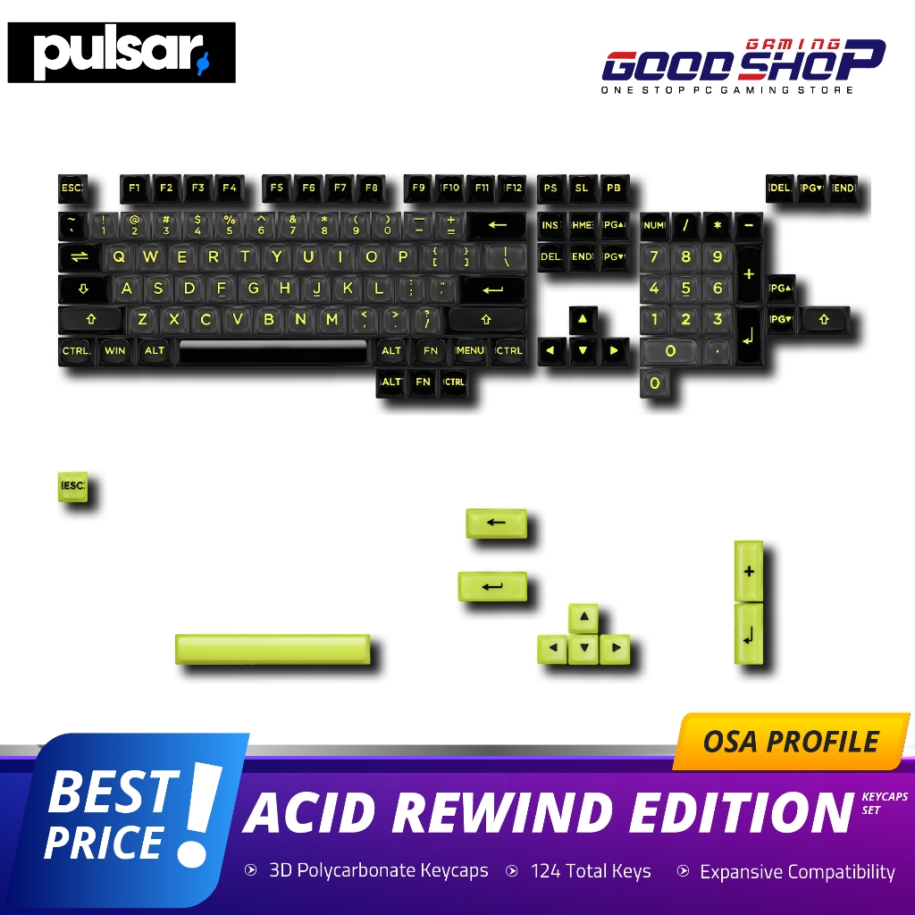 Jual Pulsar Keycaps Acid Rewind Edition 3D Polycarbonate 124 Keycaps ...
