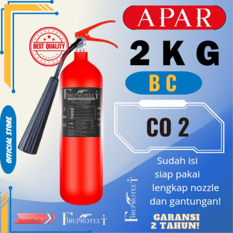 Jual tabung apar pemadam CO2 2kg / apar isi Gas carbon dioksid merk FIRE PROTECT | Shopee Indonesia