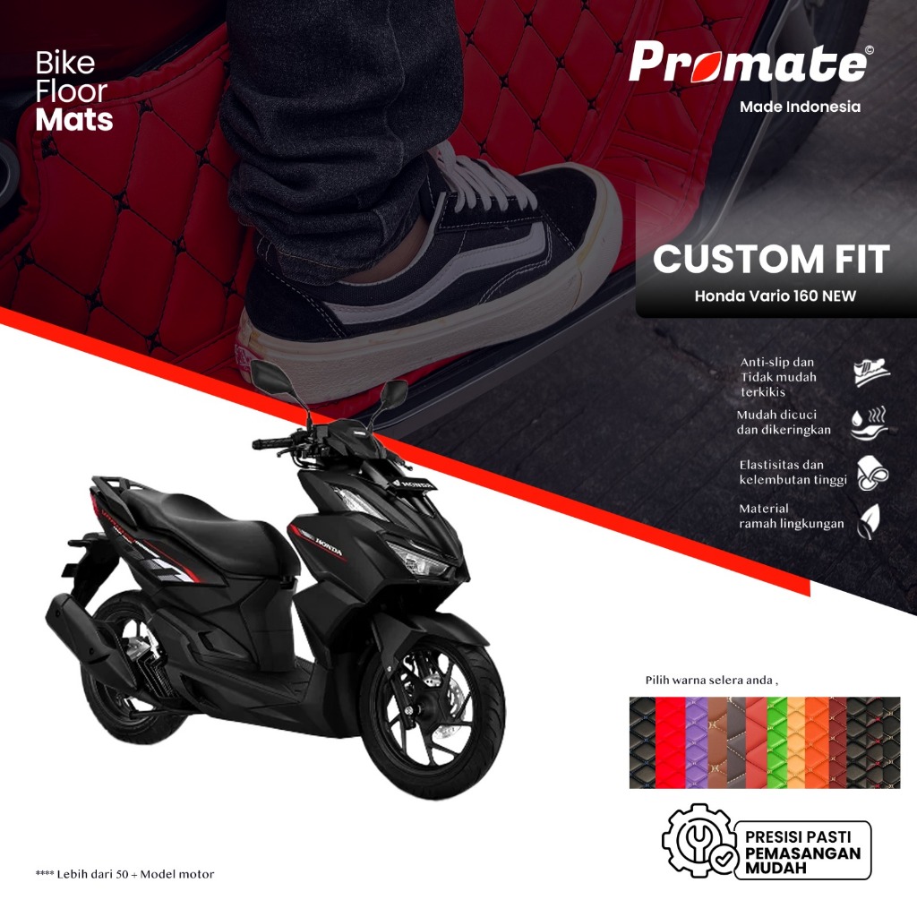 Jual PROMATE Karpet Motor Vario 160 2022-2025 Terbaru Material Kulit ...