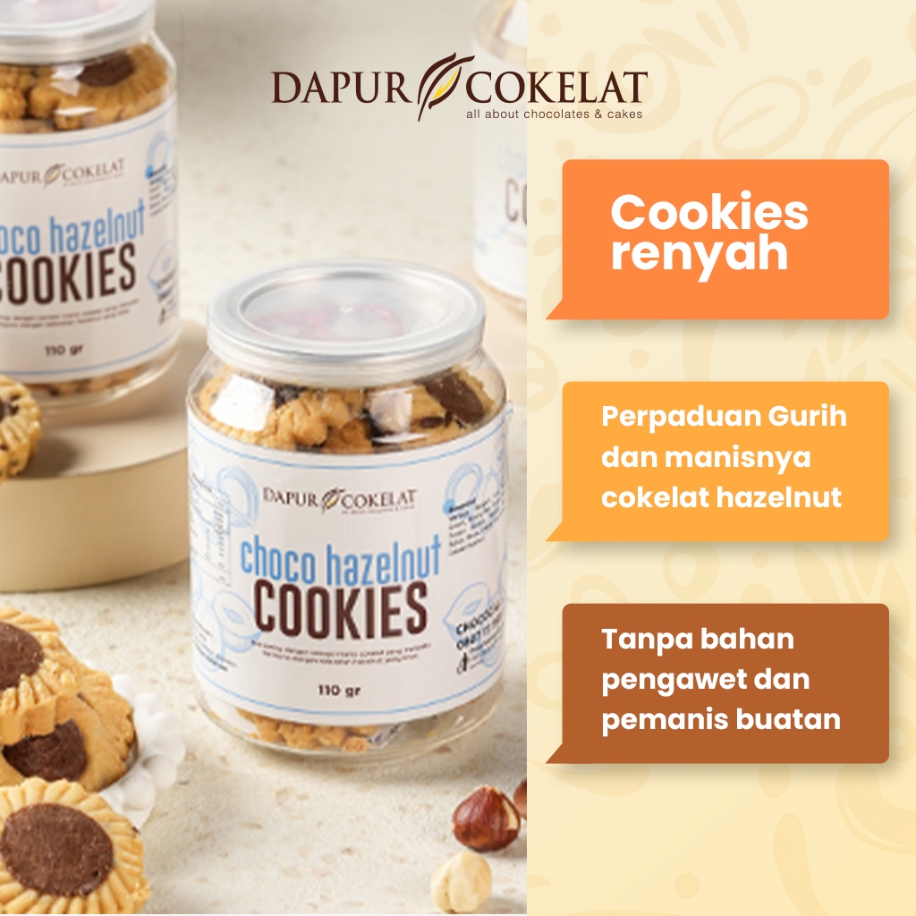 Jual Dapur Cokelat Choco Hazelnut Cookies Premium Cemilan Tanpa Pemanis ...