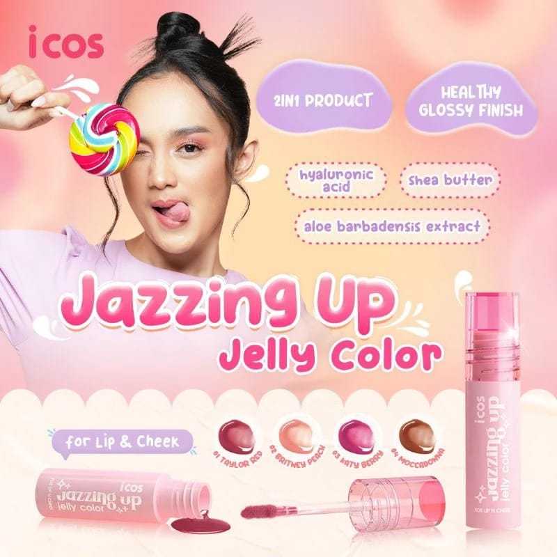 Jual ICOS COSMETICS nya inez dazzing up lip jelly color (check and lip ...