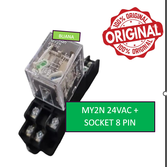 Jual Relay MY2N 24VDC Omron ORI Jepang + socket - 8 PIN / MY2N 24V / MY2 24VDC | Shopee Indonesia