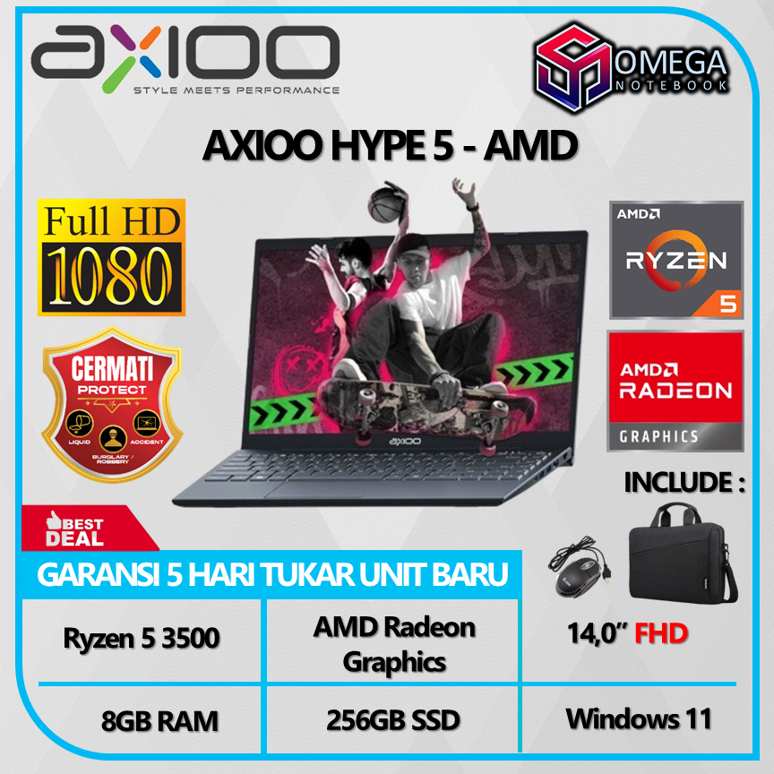 Jual AXIOO HYPE 5 AMD Ryzen 5 3500 8GB 256GB AMD Radeon 14,0 FHD ...