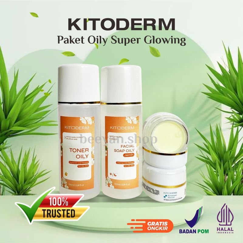 Jual Kitoderm Paket Oily Whitening Glowing BPOM | Shopee Indonesia