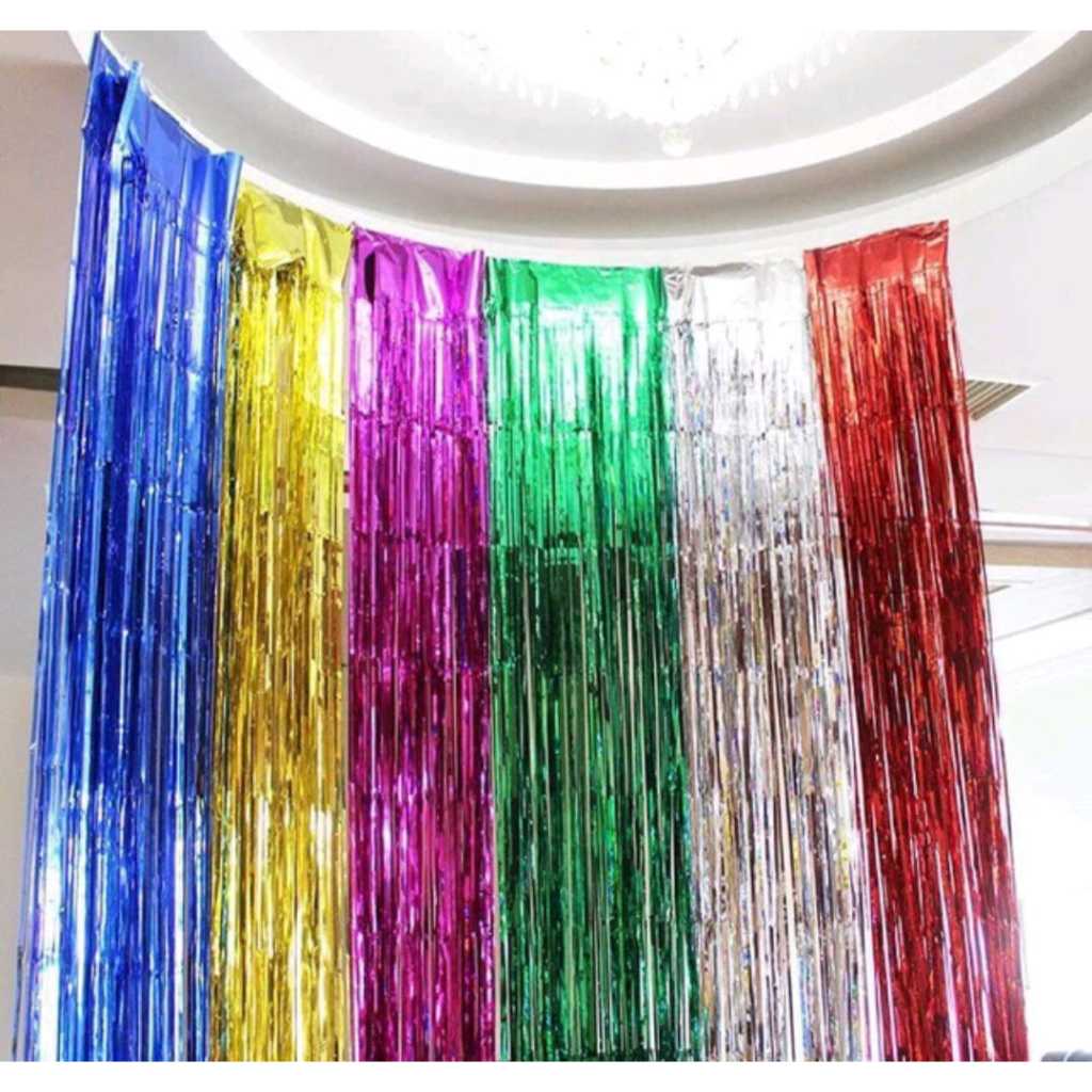 Jual Tirai Foil Rumbai Ulang Tahun Backdrop Curtain Dekorasi Hiasan ...