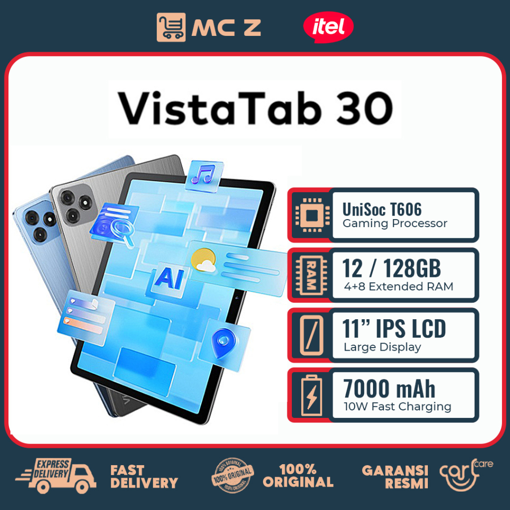 Jual itel VistaTab 30 4/128 4G Garansi Resmi | Shopee Indonesia