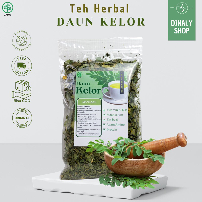 Jual TEH DAUN KELOR 40 GR | TEH HERBAL | MORINGA LEAVES | DAUN KELOR KERING | MINUMAN KESEHATAN ...