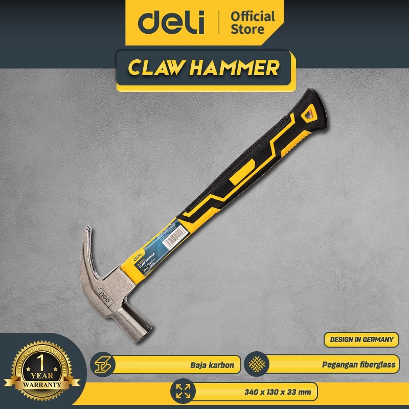 Jual Deli Claw Hammer / Palu Kambing 80Z Carbon Steel EDL5001 | Shopee ...