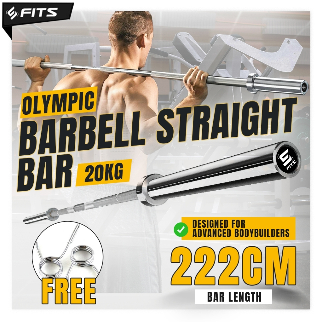 Jual FITS Olympic Barbell Straight Bar 20Kg 2.2m Weightlifting Stick Barbell | Shopee Indonesia