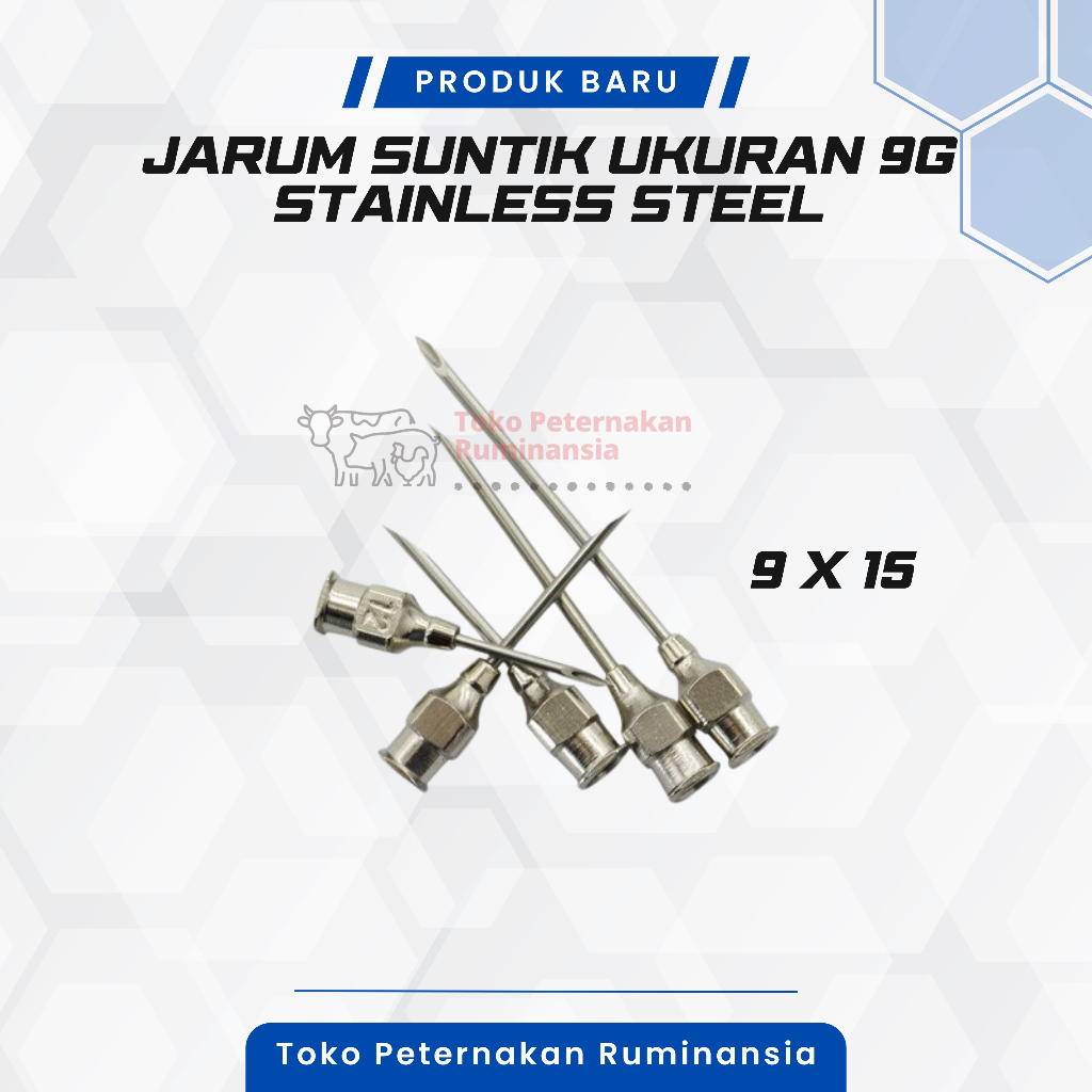 Jual Jarum Suntik Ukuran 9G Stainless Steel Vaksin Ternak Unggas Ayam ...