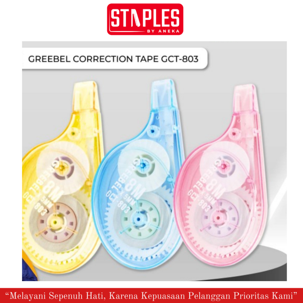 Jual Greebel Correction Tape GCT- 801 GCT-802 GCT-803 / Tip-X Kertas Warna Pastel / Tip-Ex Roll ...