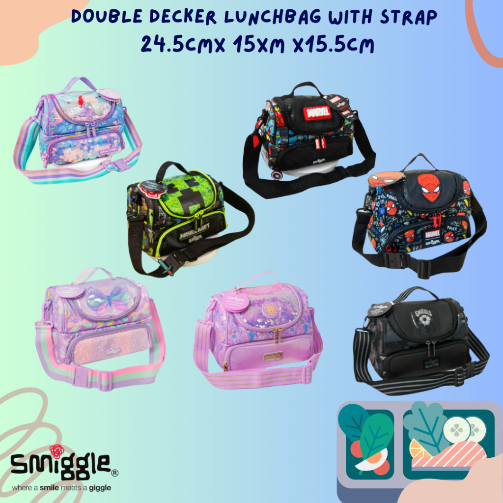 Jual SMIGGLE unicorn /soccer /tas makan double decker tali panjang SMDT ...