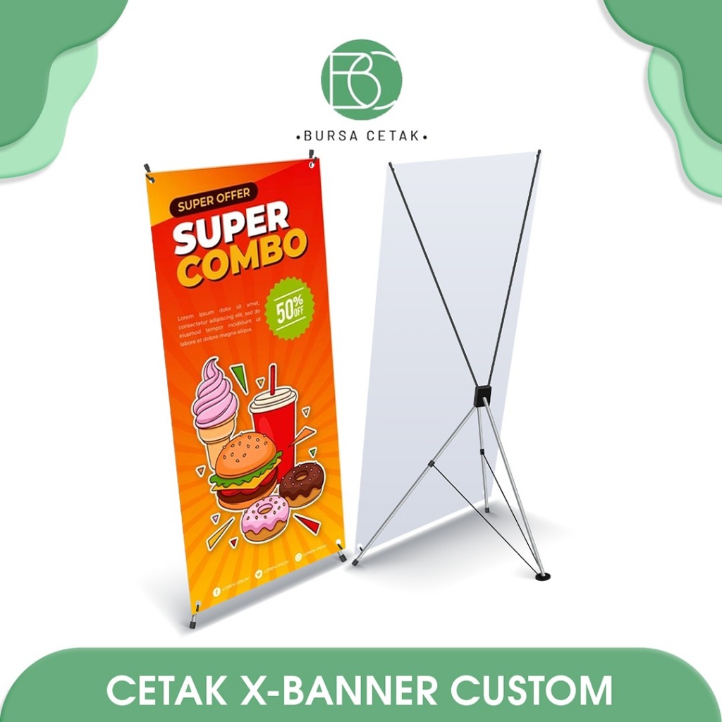 Jual BURSA CETAK - Print Display X Banner 60 x 160 cm / Cetak Stand X-Banner Media Event ...
