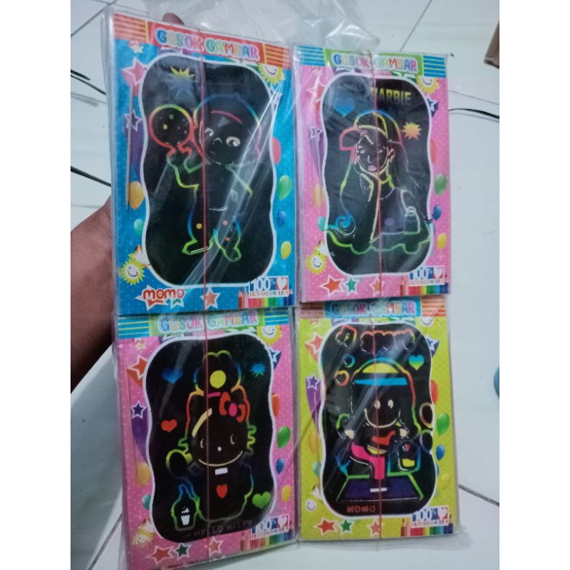 Jual mainan gosok lidi karakter kartun isi 20 pcs ukuran P14,5x L9,5 ko ...