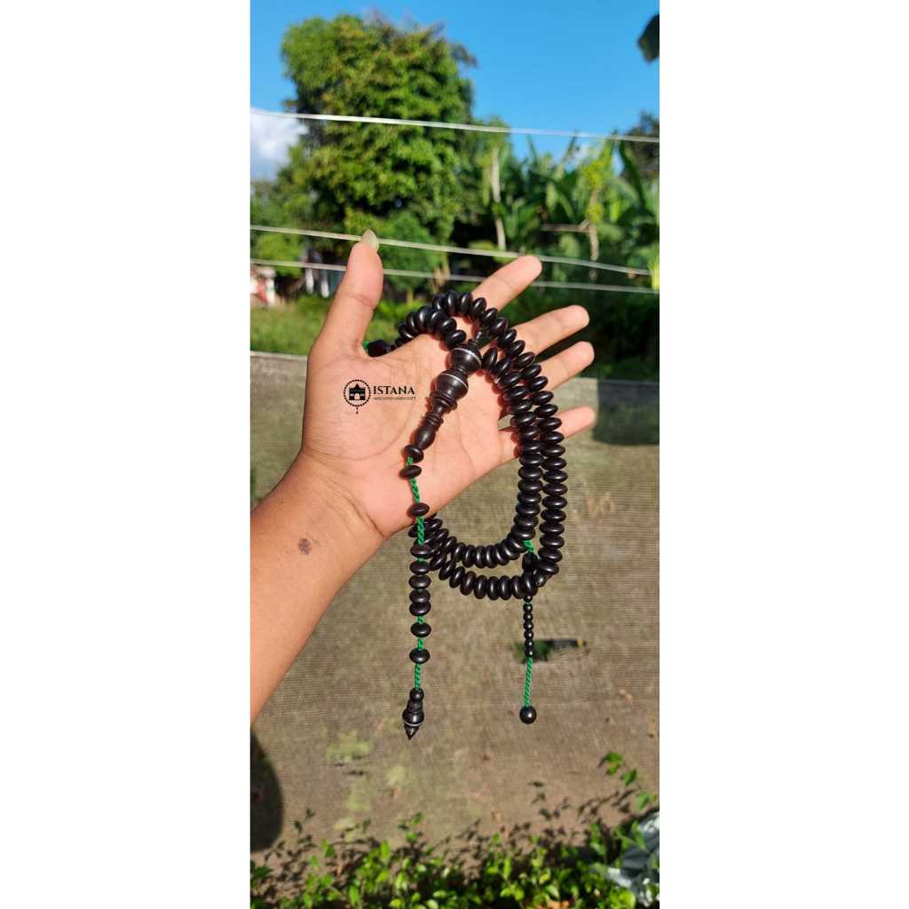 Jual Tasbih Kayu Teras Gemunggal Hitam 100 Butir ukuran 14mm- Motif ...