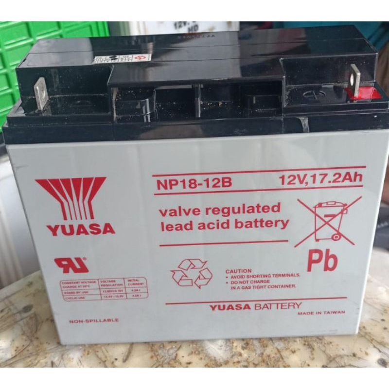 Jual Aki Kering Baterai Yuasa NP18-12B 12V 17,2Ah Battery UPS Yuasa 12V 18Ah | Shopee Indonesia