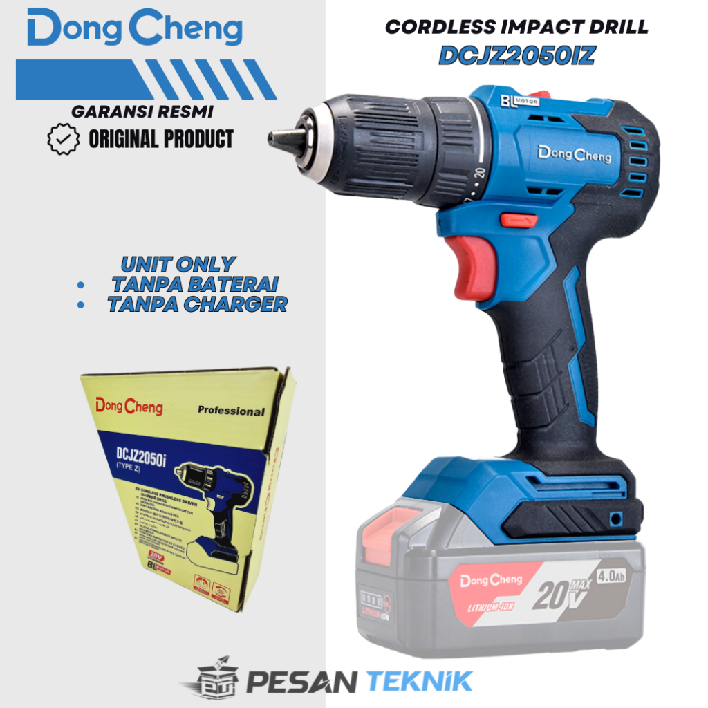 Jual DongCheng Bor Tembok Baterai Impact Drill 20V Cordless DCJZ2050i Z ...