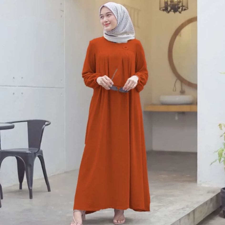 Jual Others Gamis Jumbo Busui Basic Abaya Bahan Crinkle Gamis Kondangan Gamis Polos Elegan Baju ...