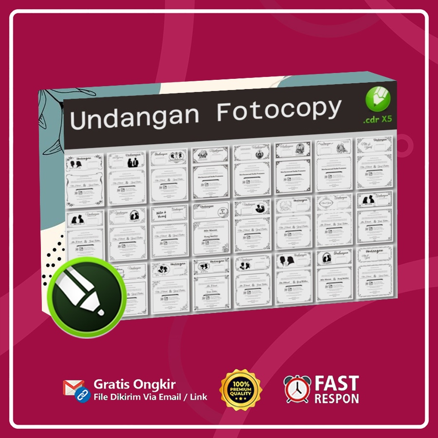 Jual 25 Desain Undangan Fotocopy Format CorelDraw v15 | Shopee Indonesia