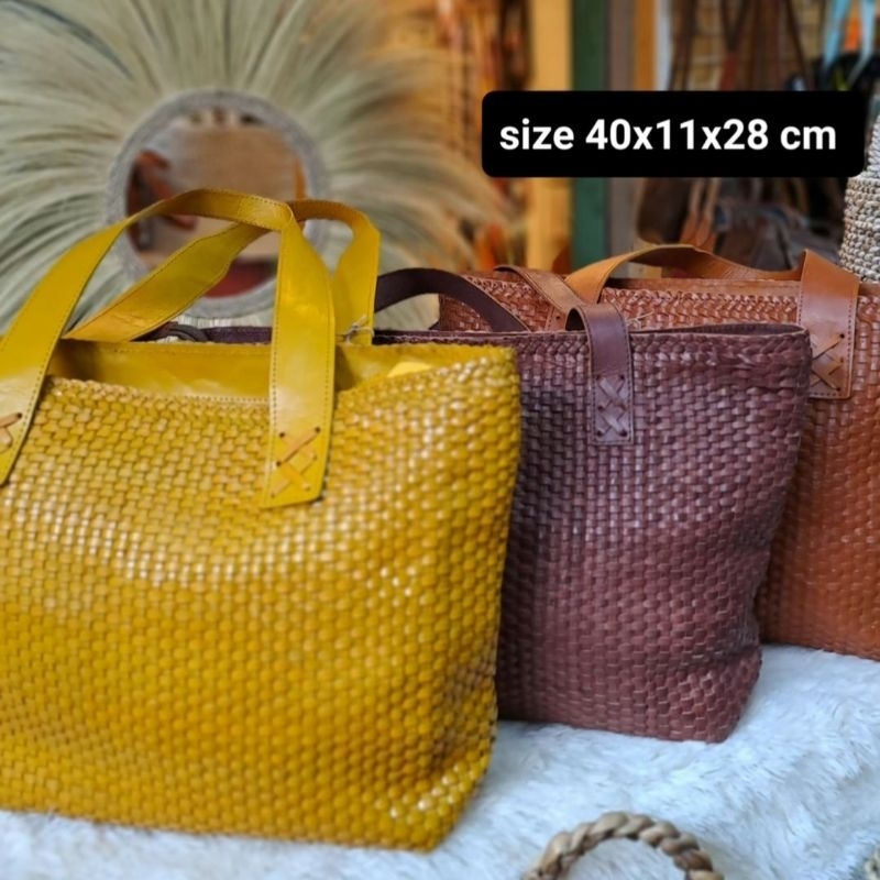 Jual Tas Anyam Kulit Botega - Tote Bag Kulit Sapi Premium - Tas Kulit ...