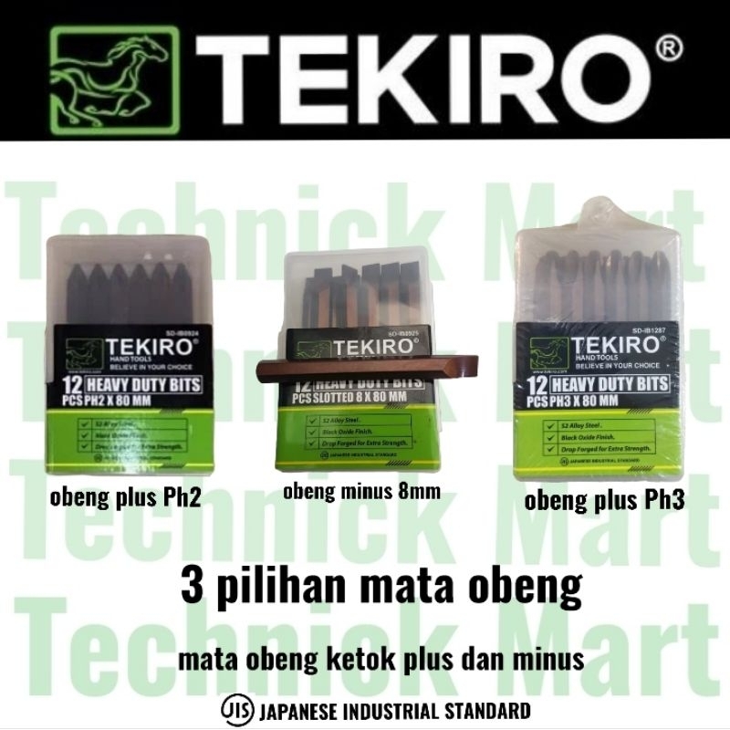 Jual TEKIRO mata obeng ketok plus Ph2 Ph3 minus 8mm ( isi 12 pcs ...