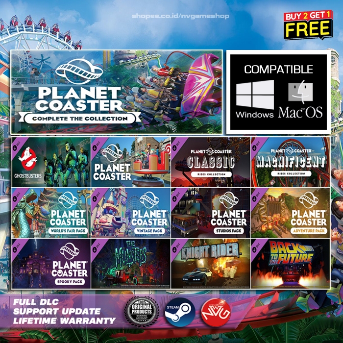 Jual Planet Coaster Complete The Collection All DLC PC GAME ORIGINAL ...
