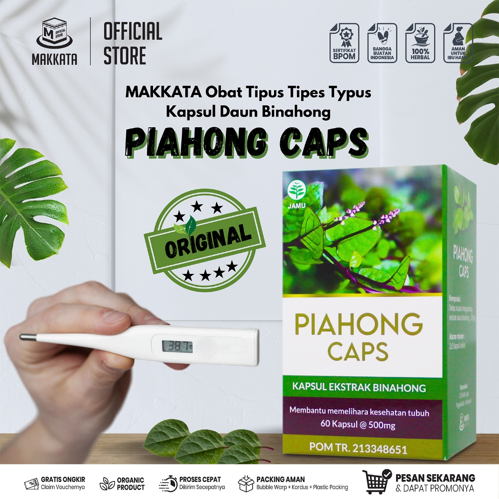 Jual MAKKATA Obat Tipus Tipes Typus Kapsul Daun Binahong Piahong Caps ...