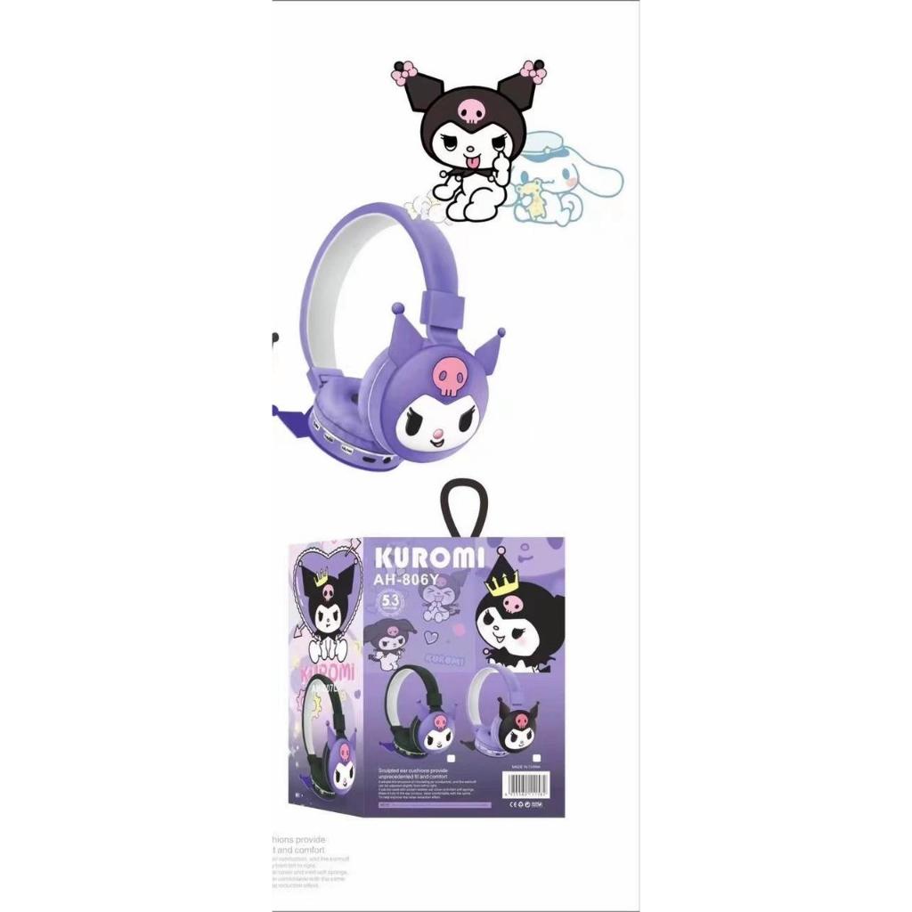 Jual Headphone 3D Dj Bando Kuromi Wireless Bluetooth AH-806Y Kuromi Kulomi Disney Sanrio Cartoon ...