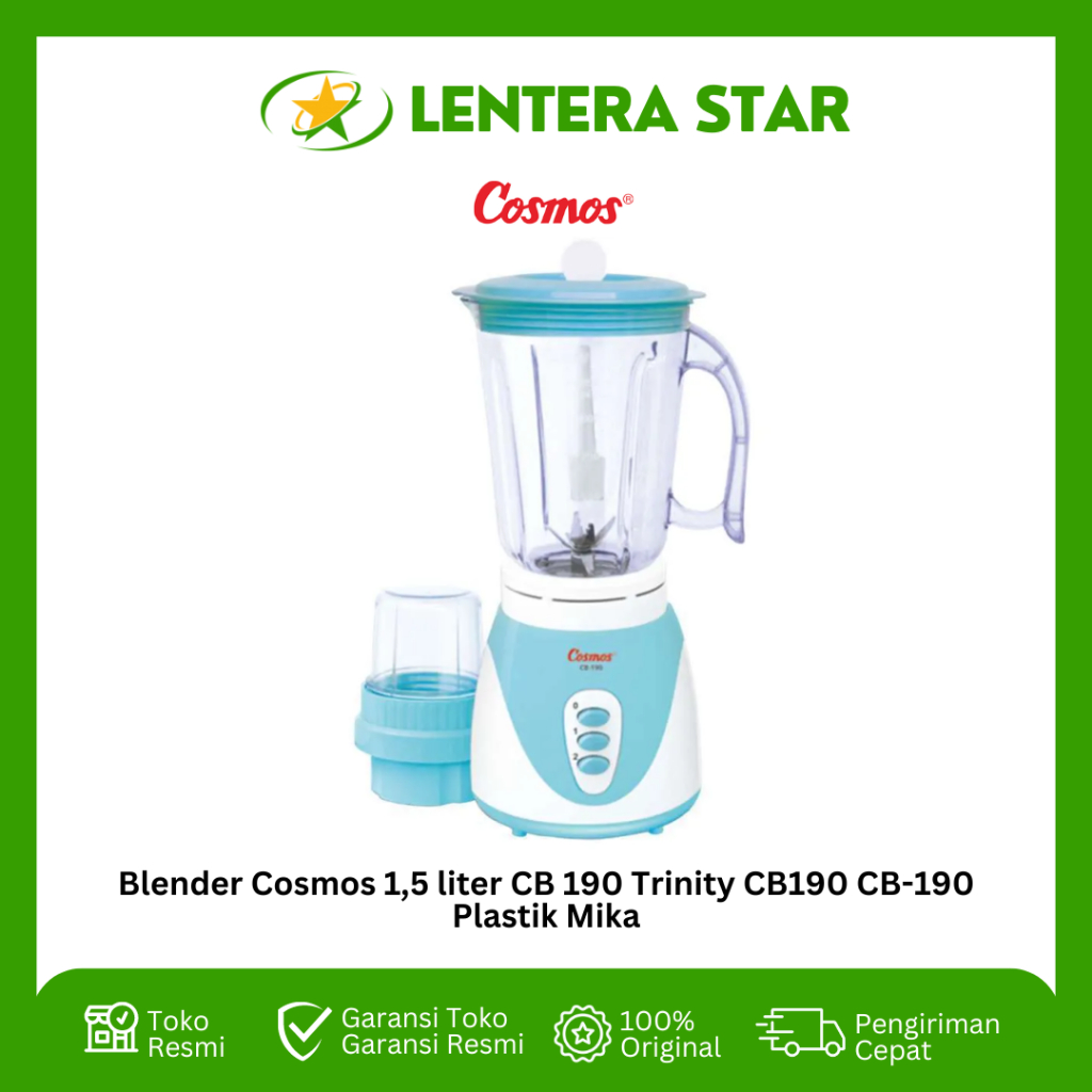 Jual Blender Cosmos 1,5 liter CB 190 Trinity CB190 CB-190 Plastik Mika ...