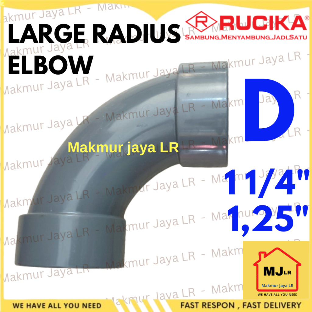 Jual Large Radius Elbow 1 1/4" 1 1/4 inch D RUCIKA Long Knee Keni Panjang 1,25 dim | Shopee ...