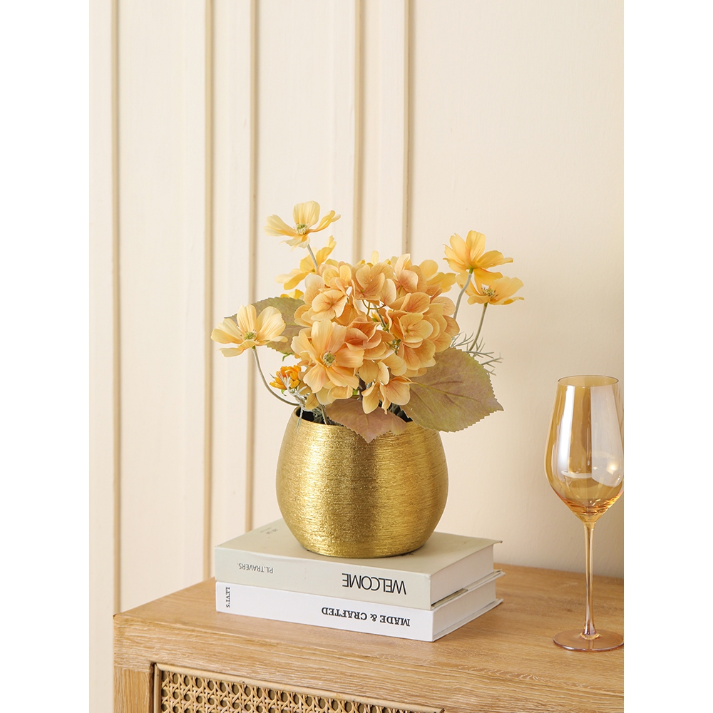 Jual Pot Bunga Berlapis Emas Bergaya Eropa Ruang Tamu Ornamen Vas Pot Bungagold-plated ceramic ...