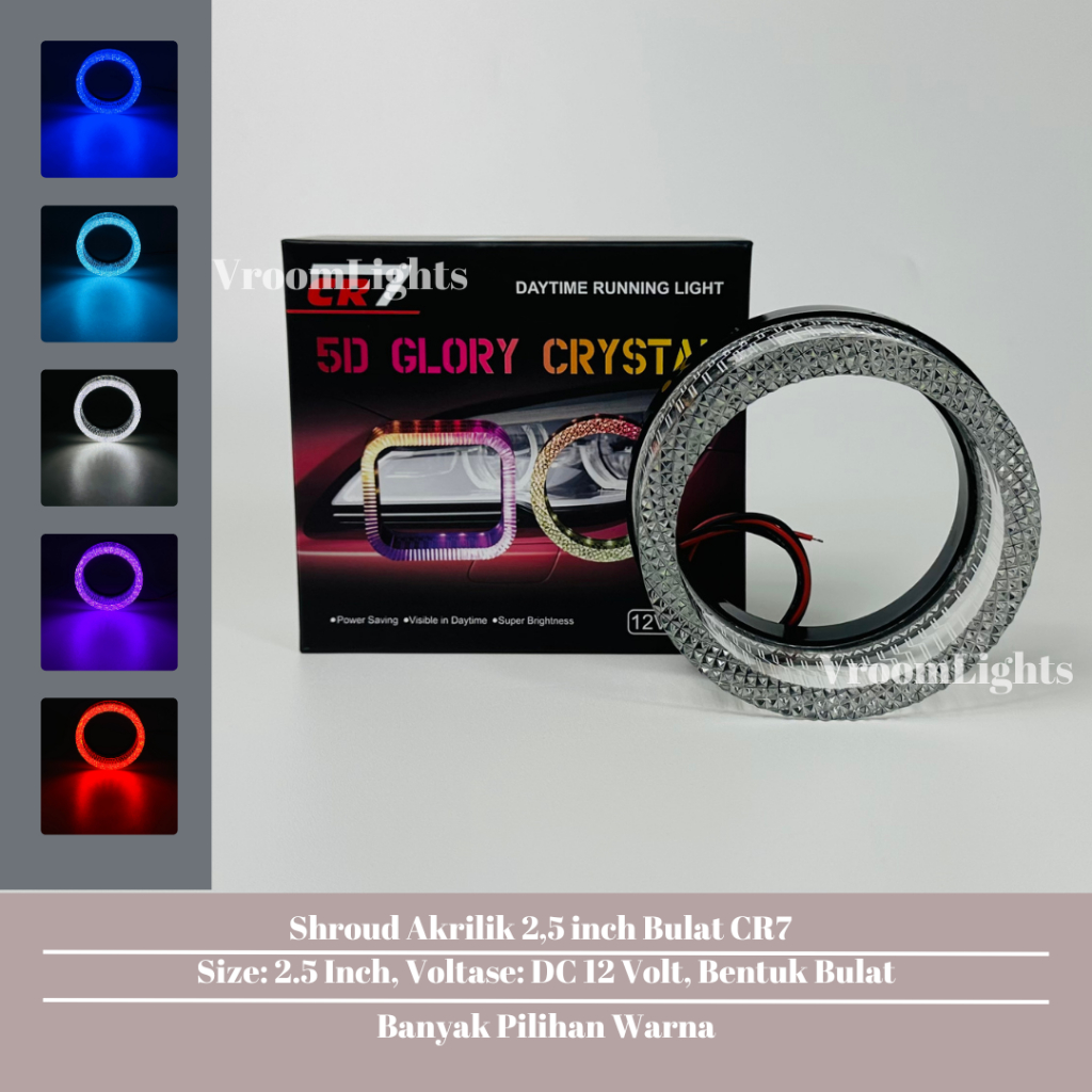 Jual Shroud Akrilik Bulat Biled 2.5 inch CR7 Premium Model Bulat Angel ...