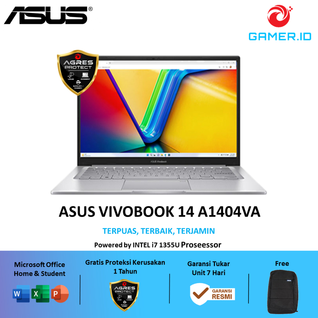Jual ASUS VIVOBOOK 14 A1404VA INTEL I7 1335 8GB 512GB W11+OHS 14.0FHD ...