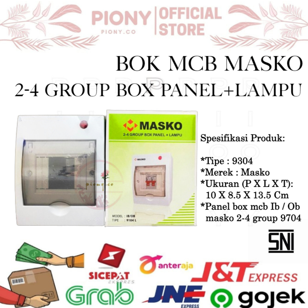 Jual PANEL BOX MCB IB / OB MASKO 2-4 GROUP TYPE 9604 / BOX MCB MASKO 2 ...