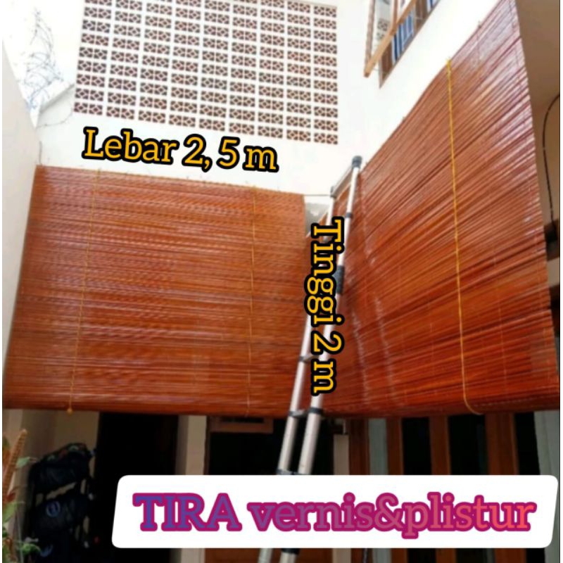 Jual tirai bambu krey VLISTUR uk 2,5M x 2M + tali penggulung kerekan | Shopee Indonesia