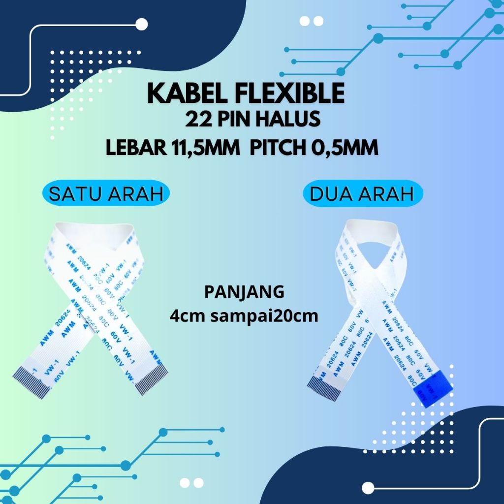 Jual KABEL FLEXIBEL LCD 22 PIN LEBAR 11,5MM PITCH 0,5MM PANJANG 4CM ...